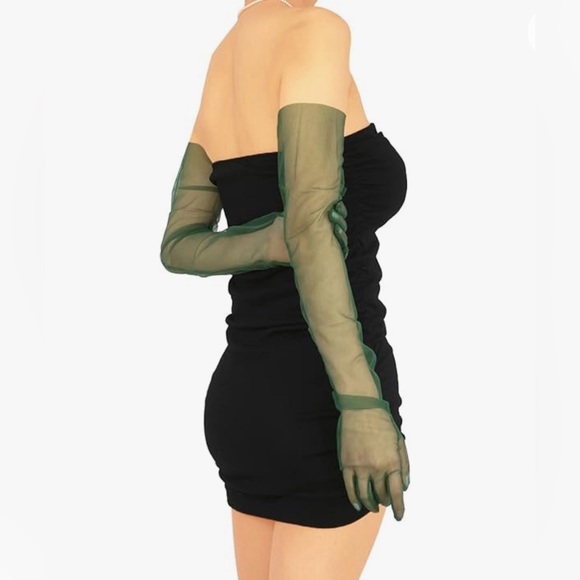 Accessories | Womens Mesh Tulle Gloves Costume Party Gloves 27 Elbow ...